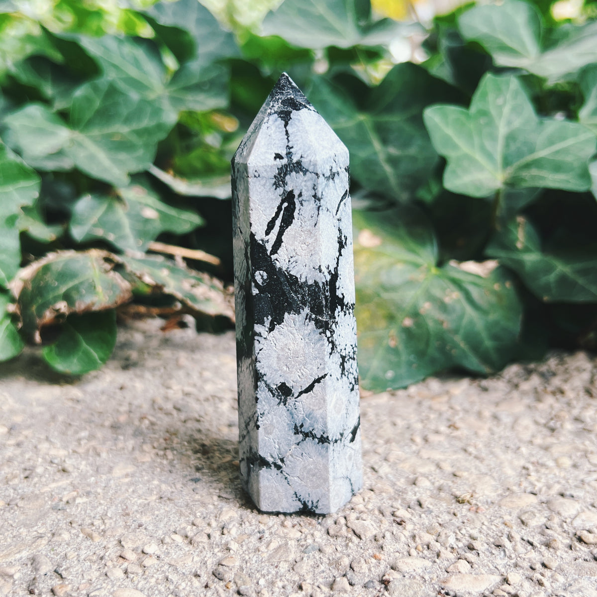 Snowflake Obsidian Tower | MYCRYSTALEARTH – my crystal earth